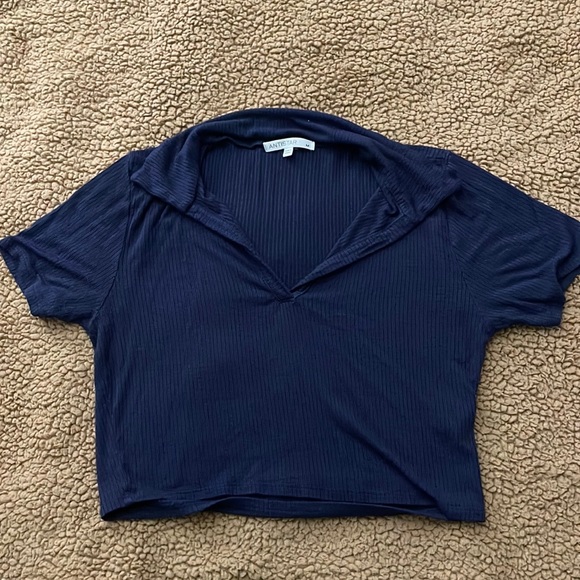 Tops | Dark Blue Crop Top | Poshmark